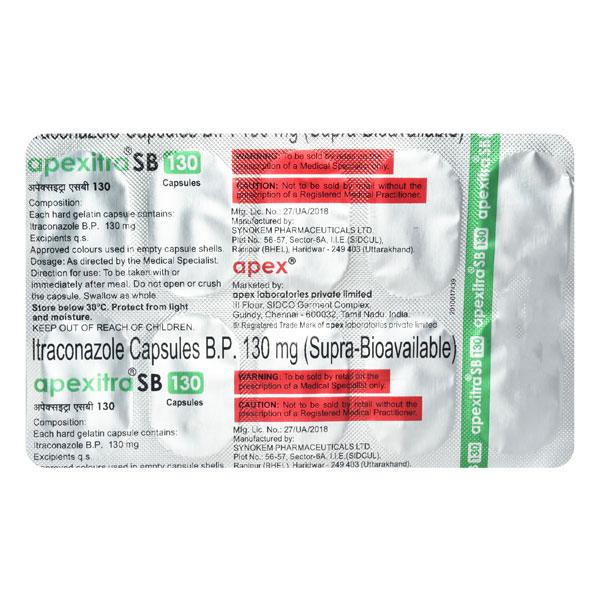APEXITRA SB 130 Capsule 10's Price, Uses, Side effects, Substitutes ...