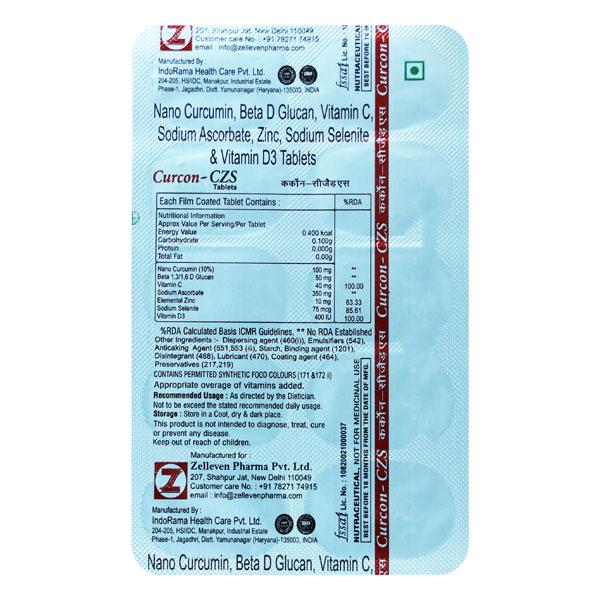 Buy CURCON CZS Tablet 10's Online at Upto 25% OFF | Netmeds