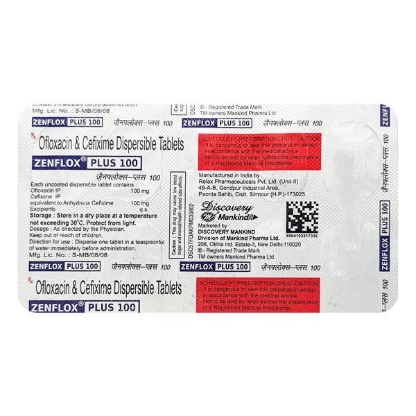 Zenflox Plus 100mg Tablet 10'S Price, Uses, Side effects, Substitutes ...