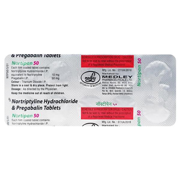 NORTIPAN 50mg Tablet 10's Price, Uses, Side effects, Substitutes | Netmeds