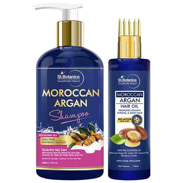 Buy St.Botanica Shampoo 300 ml + Hair Oil 150 ml - Moroccan Argan ...