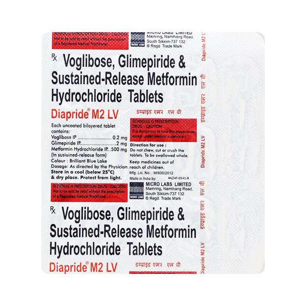 Diapride M2 LV Tablet 15'S : Price, Uses, Side Effects | Netmeds