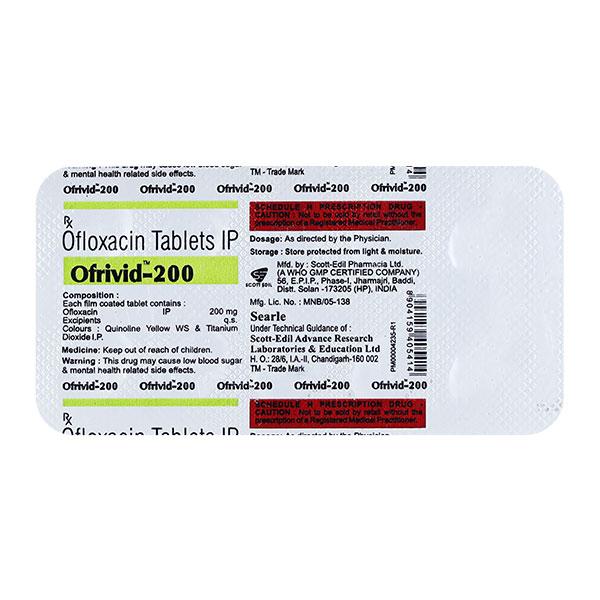 OFRIVID 200mg Tablet 10's Price, Uses, Side effects, Substitutes | Netmeds