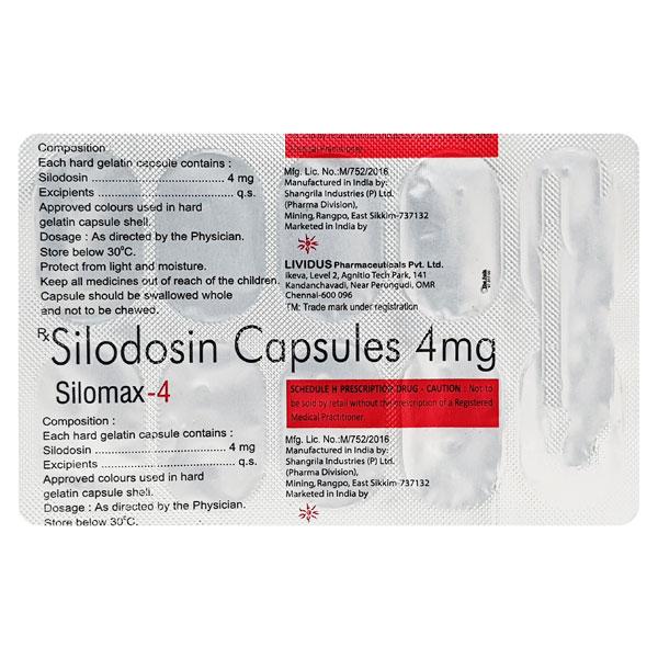Buy SILOMAX 4 Capsule 10's Online at Upto 25% OFF | Netmeds