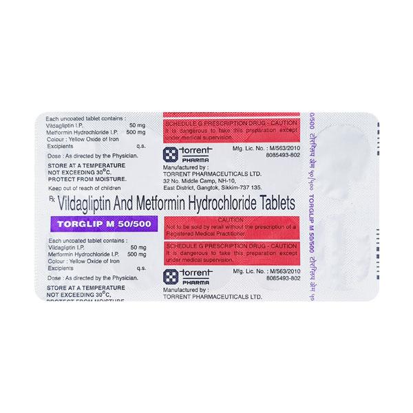TORGLIP M 50/500mg Tablet 10's : Price, Uses, Side Effects | Netmeds
