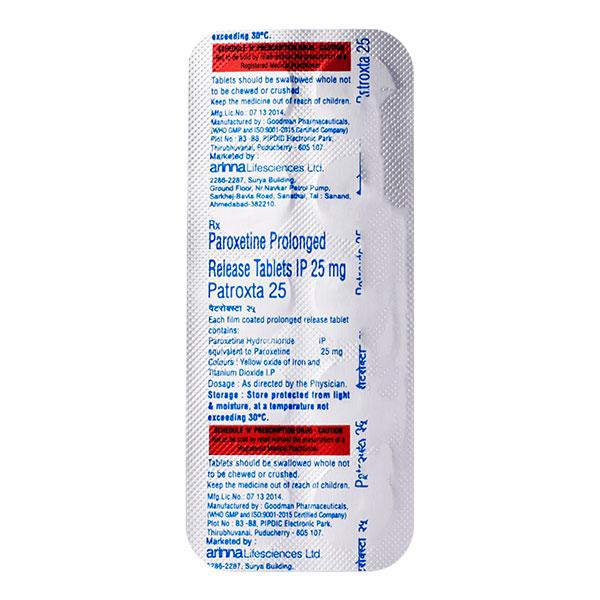 Patroxta 25mg Tablet 10'S : Price, Uses, Side Effects | Netmeds