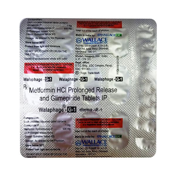 Walaphage G1 Tablet 15'S : Price, Uses, Side Effects | Netmeds