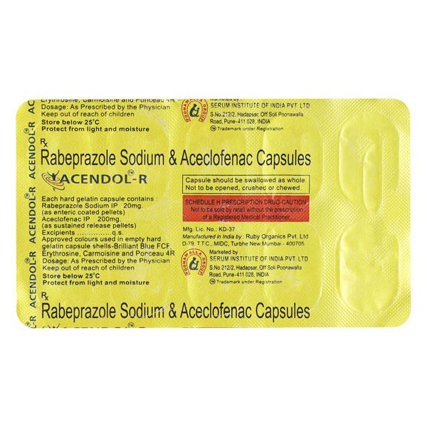 ACENDOL R Capsule 10's Price, Uses, Side effects, Substitutes | Netmeds