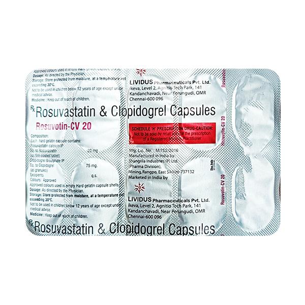 Buy ROSUVOTIN CV 20 Capsule 10's Online at Upto 25% OFF | Netmeds