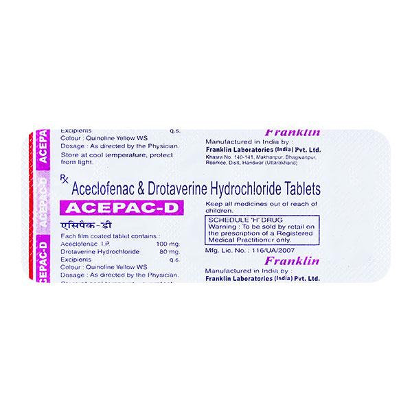 ACEPAC D Tablet 10's Price, Uses, Side effects, Substitutes | Netmeds