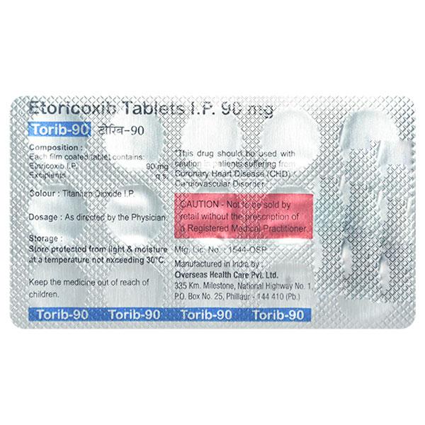 Buy TORIB 90 Tablet 15's Online at Upto 25% OFF | Netmeds