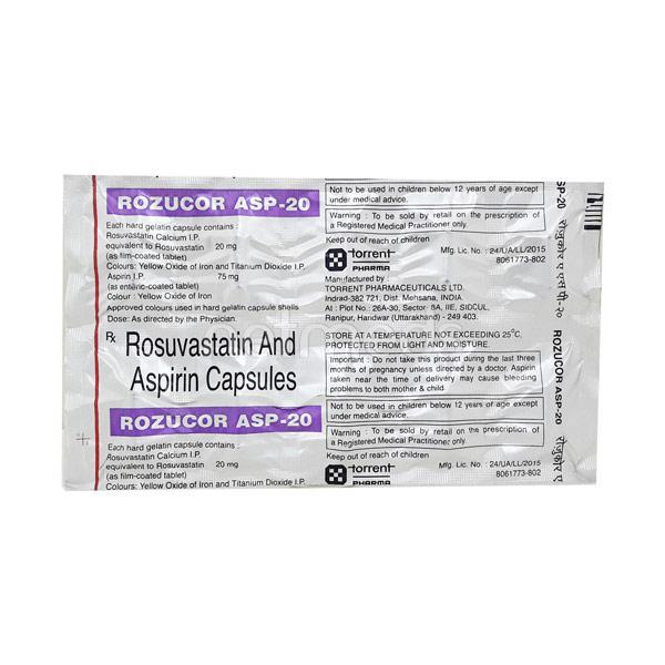 Buy Rozucor Asp 20mg Capsule 10'S Online at Upto 25% OFF | Netmeds