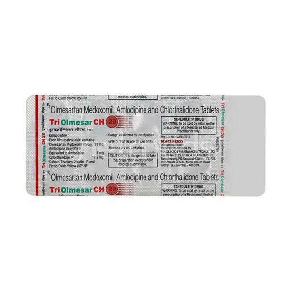 Triolmesar CH 20mg Tablet 10'S : Price, Uses, Side Effects | Netmeds