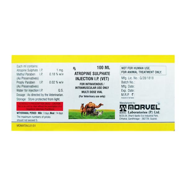 Buy ATROPINE SULPHATE (VET) Injection 30ml Online at Upto 25% OFF | Netmeds