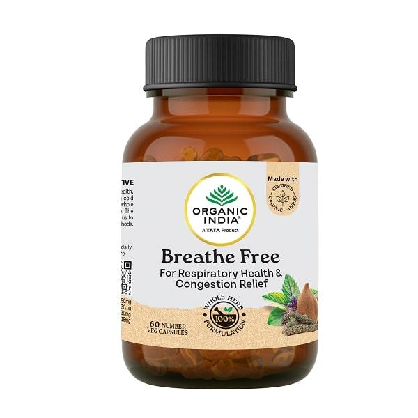 Buy Organic India Breathe Free Veg Capsule 60's Online at Discounted ...
