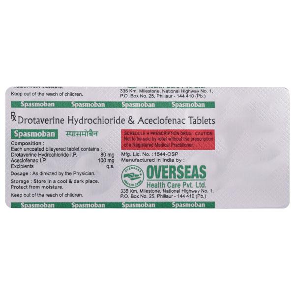 Buy SPASMOBAN 80 Tablet 10's Online at Upto 25% OFF | Netmeds