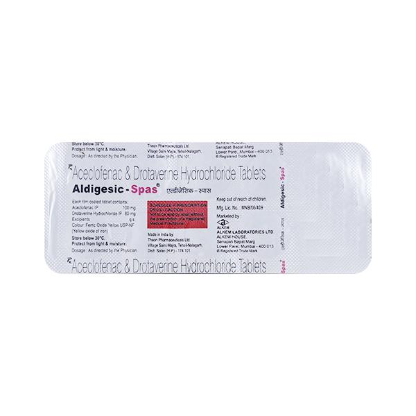 Buy ALDIGESIC SPAS Tablet 10's Online at Upto 25% OFF | Netmeds