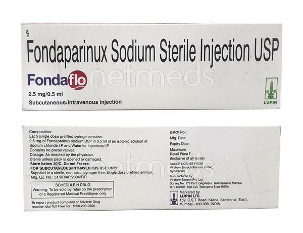 Buy Fondaflo 2.5mg Injection(Pfs) 1's Online at Upto 25% OFF | Netmeds