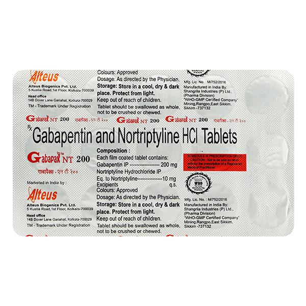 Buy GABAPAX NT 200 Tablet 15's Online at Upto 25% OFF | Netmeds