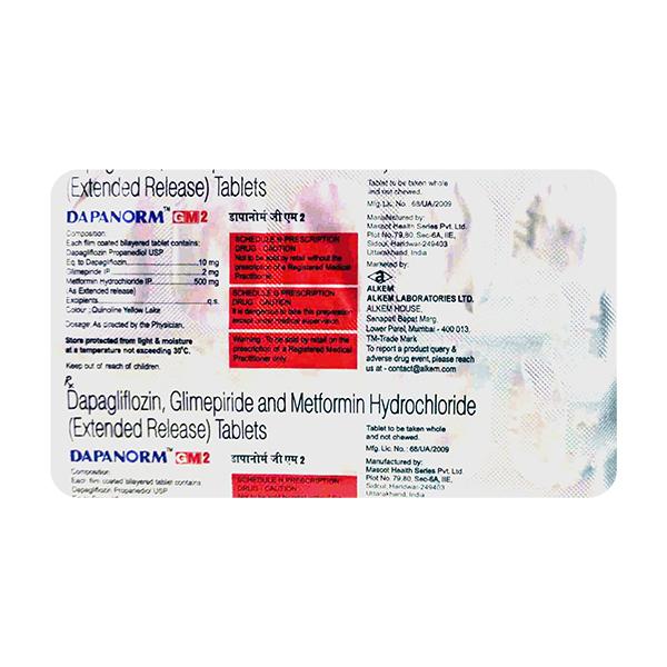 Buy DAPANORM GM 2 Tablet 10's Online | Netmeds