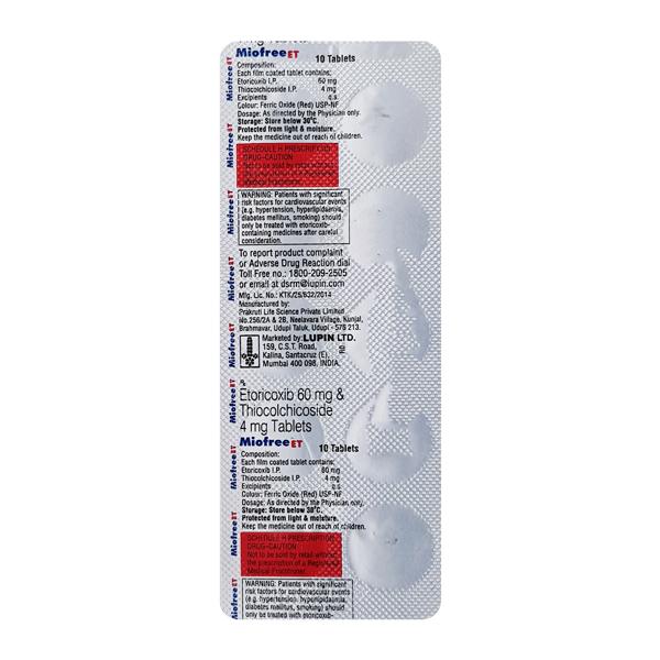 Buy MIOFREE ET 4 Tablet 10's Online at Upto 25% OFF | Netmeds
