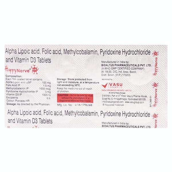 Buy HAPPYNERVE Tablet 10's Online at Upto 25% OFF | Netmeds