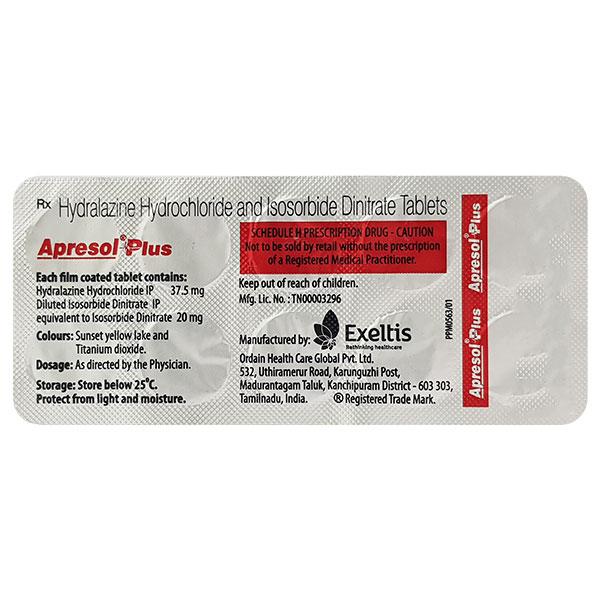 Buy Apresol Plus Tablet 10'S Online at Upto 25% OFF | Netmeds