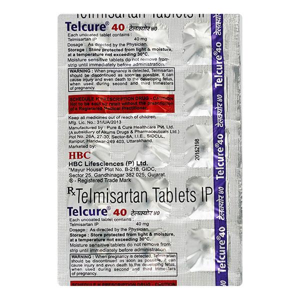 TELCURE 40 Tablet 15's - Price, Uses, Side Effects | Netmeds