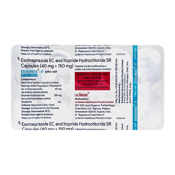 Esogress It Capsule 10's Price, Uses, Side effects | Netmeds