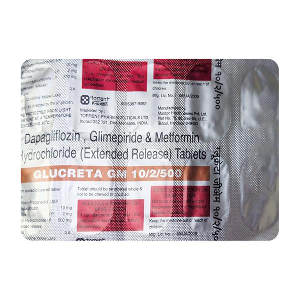 GLUCRETA GM 10/2/500 Tablet 10's
