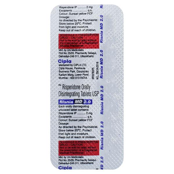 Risnia MD 2mg Tablet 10'S - Buy Medicines online at Best Price from ...