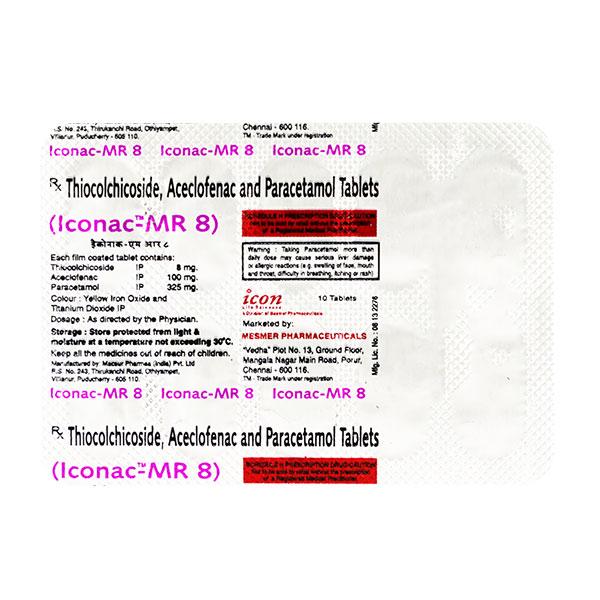 Iconac MR 8mg Tablet 10'S : Price, Uses, Side Effects | Netmeds
