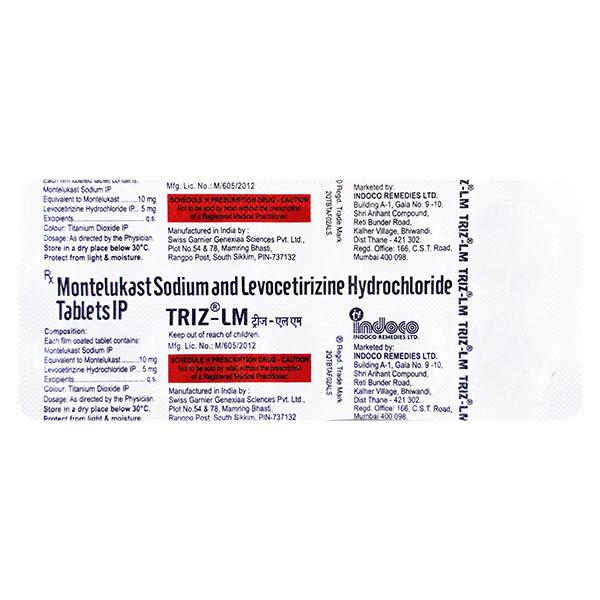 Triz LM Tablet 10'S Price, Uses, Side effects, Substitutes | Netmeds