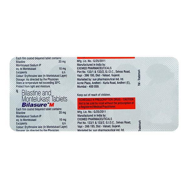 BILASURE M Tablet 10's - Price, Uses, Side Effects | Netmeds