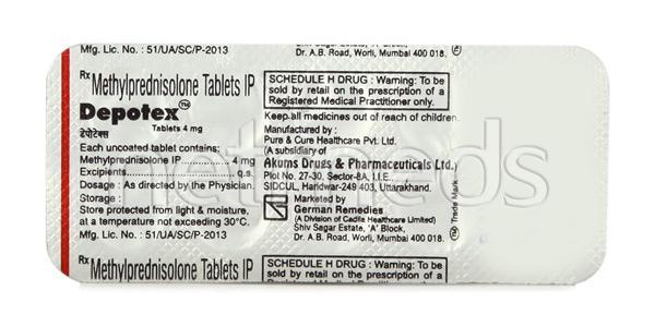 Buy Depotex 4mg Tablet 10'S Online at Upto 25% OFF | Netmeds