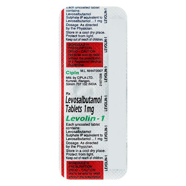 Levolin 1mg Tablet 10'S Price, Uses, Side effects, Substitutes | Netmeds