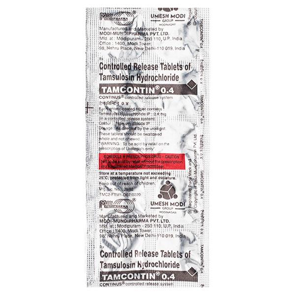 Tamcontin 0.4mg Tablet 10'S Price, Uses, Side effects, Substitutes ...