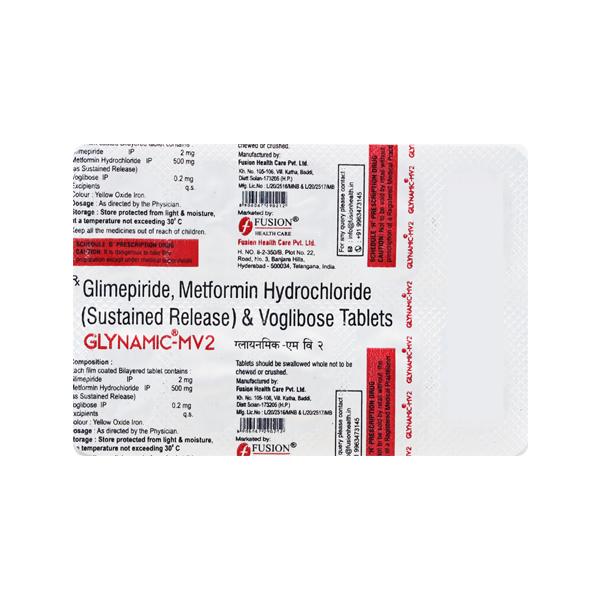 Glynamic Mv 2Mg Tablet 10's : Price, Uses, Side Effects | Netmeds