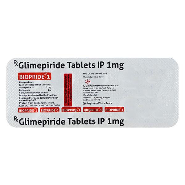 BIOPRIDE 1 Tablet 10's : Price, Uses, Side Effects | Netmeds