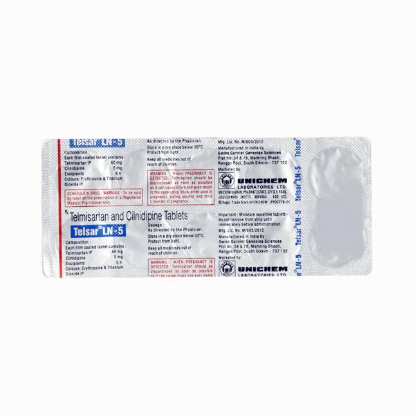 Telsar LN 5/40mg Tablet 10'S : Price, Uses, Side Effects | Netmeds