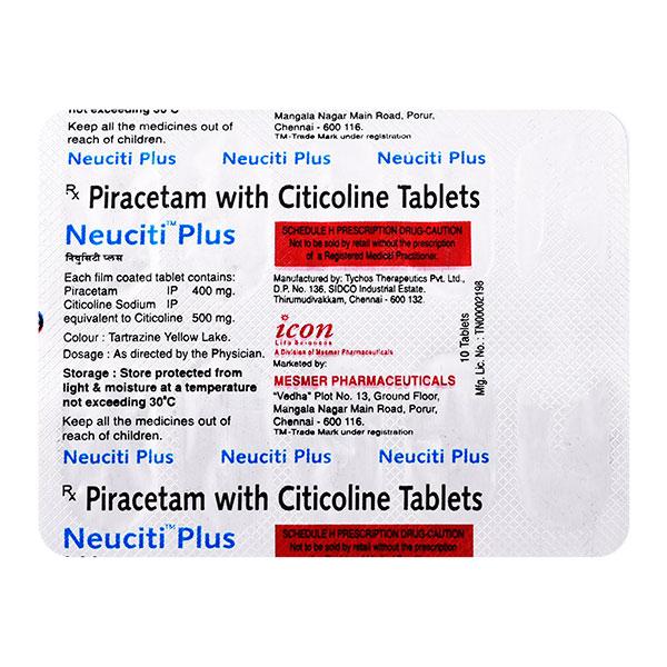 Neuciti Plus Tablet 10'S Price, Uses, Side effects, Substitutes | Netmeds