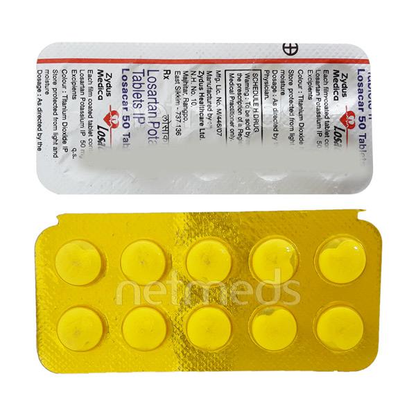 Losacar 50mg Tablet 10'S : Price, Uses, Side Effects | Netmeds