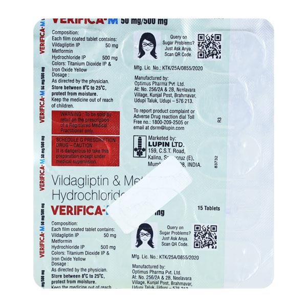 Buy VERIFICA M 50/500mg Tablet 15's Online at Upto 25% OFF | Netmeds