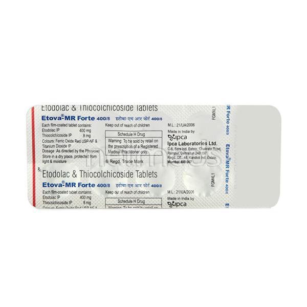 Etova MR Forte 400/8 Tablet 10'S Price, Uses, Side effects, Substitutes ...