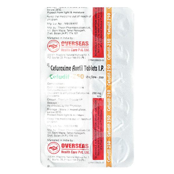 CEFUDIF 250mg Tablet 10's : Price, Uses, Side Effects | Netmeds
