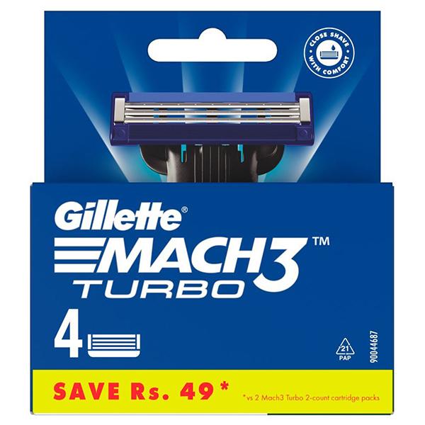 Buy Gillette Mach 3 Turbo Cartridge - 4's Online at Discounted Price ...