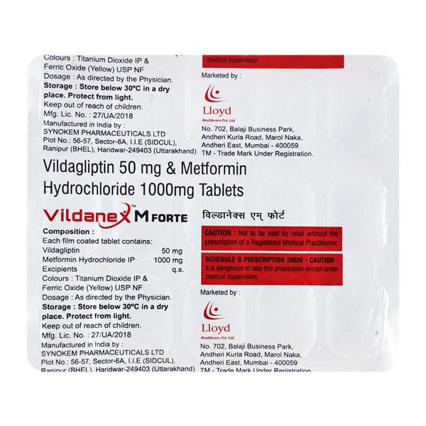 Buy VILDANEX M FORTE Tablet 15's Online at Upto 25% OFF | Netmeds