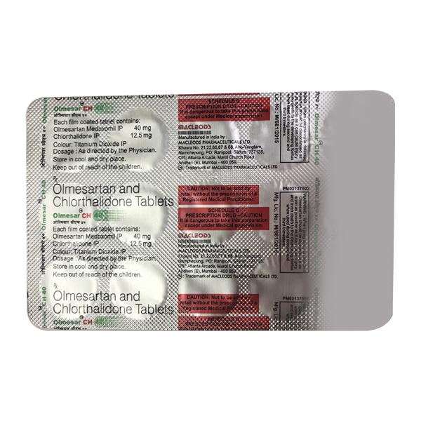OLMESAR CH 40 Tablet 15's : Price, Uses, Side Effects | Netmeds