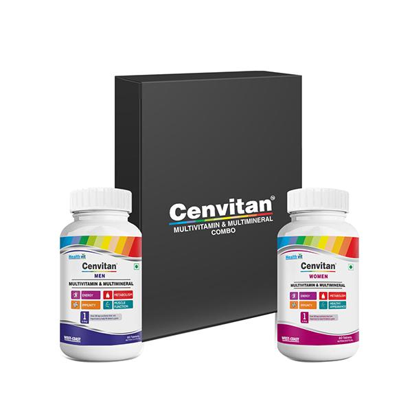 Buy Healthvit Cenvitan Multivitamins & Multiminerals Men + Women Combo ...