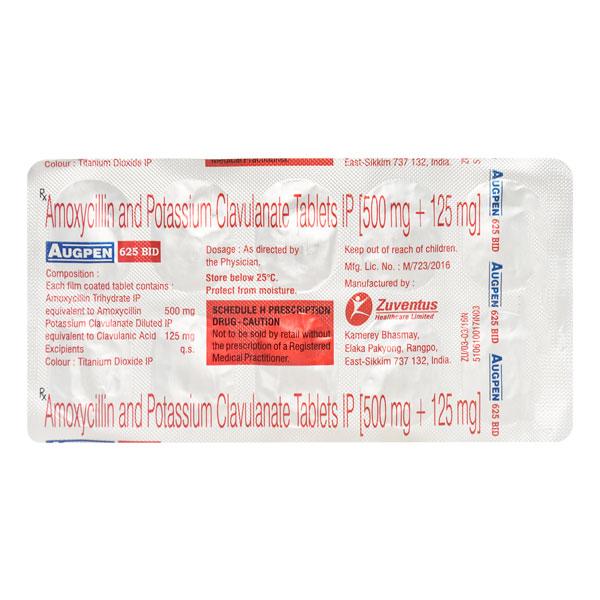 Augpen Bid 625mg Tablet 10'S - Buy Medicines online at Best Price from ...